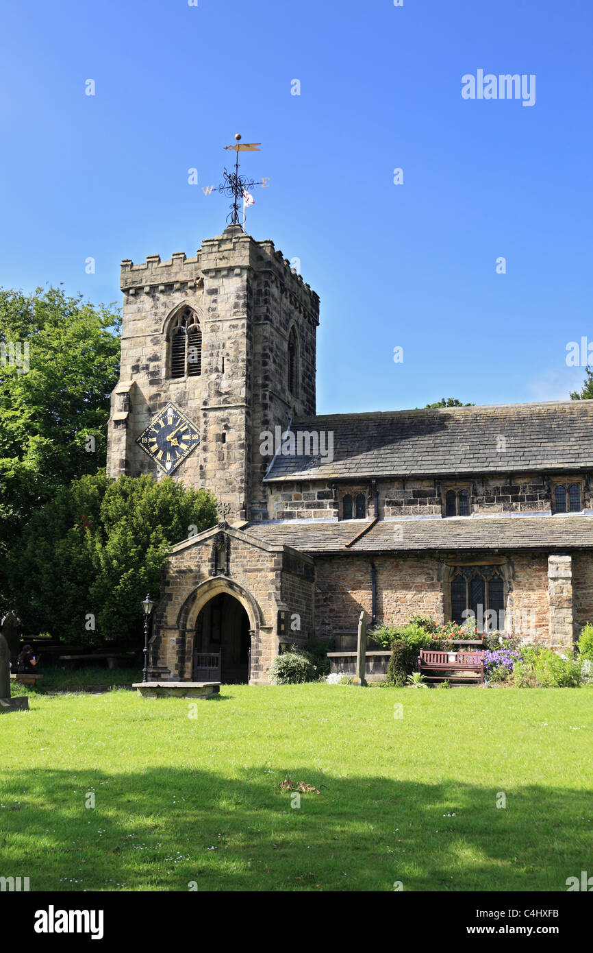 14th century St. Andrew's Church at Kildwick near to Skipton, Yorkshire ...