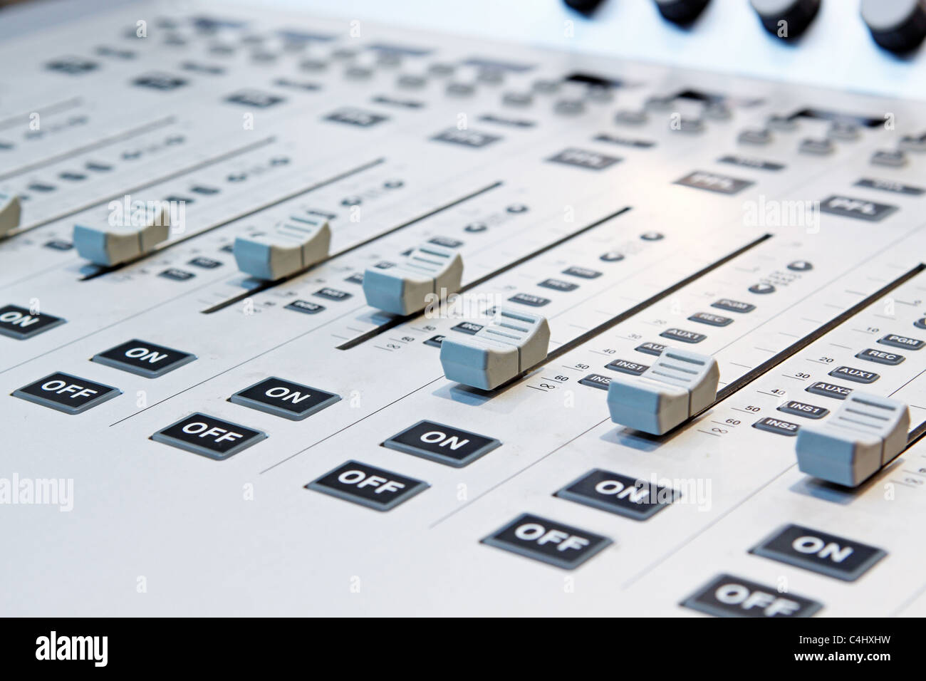 sound mixer with blurry background Stock Photo - Alamy