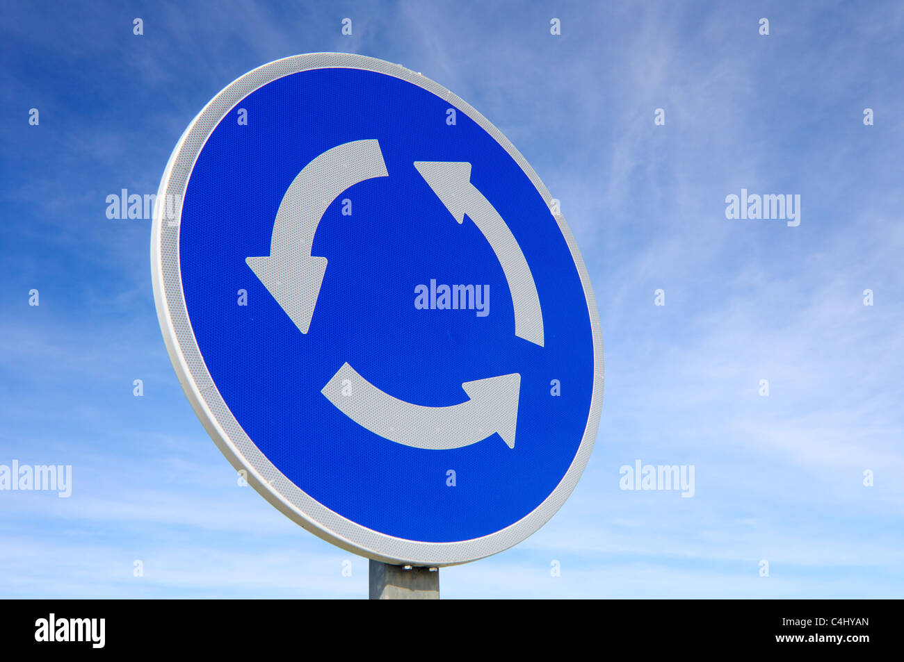 roundabout signal with blue sky Stock Photo - Alamy