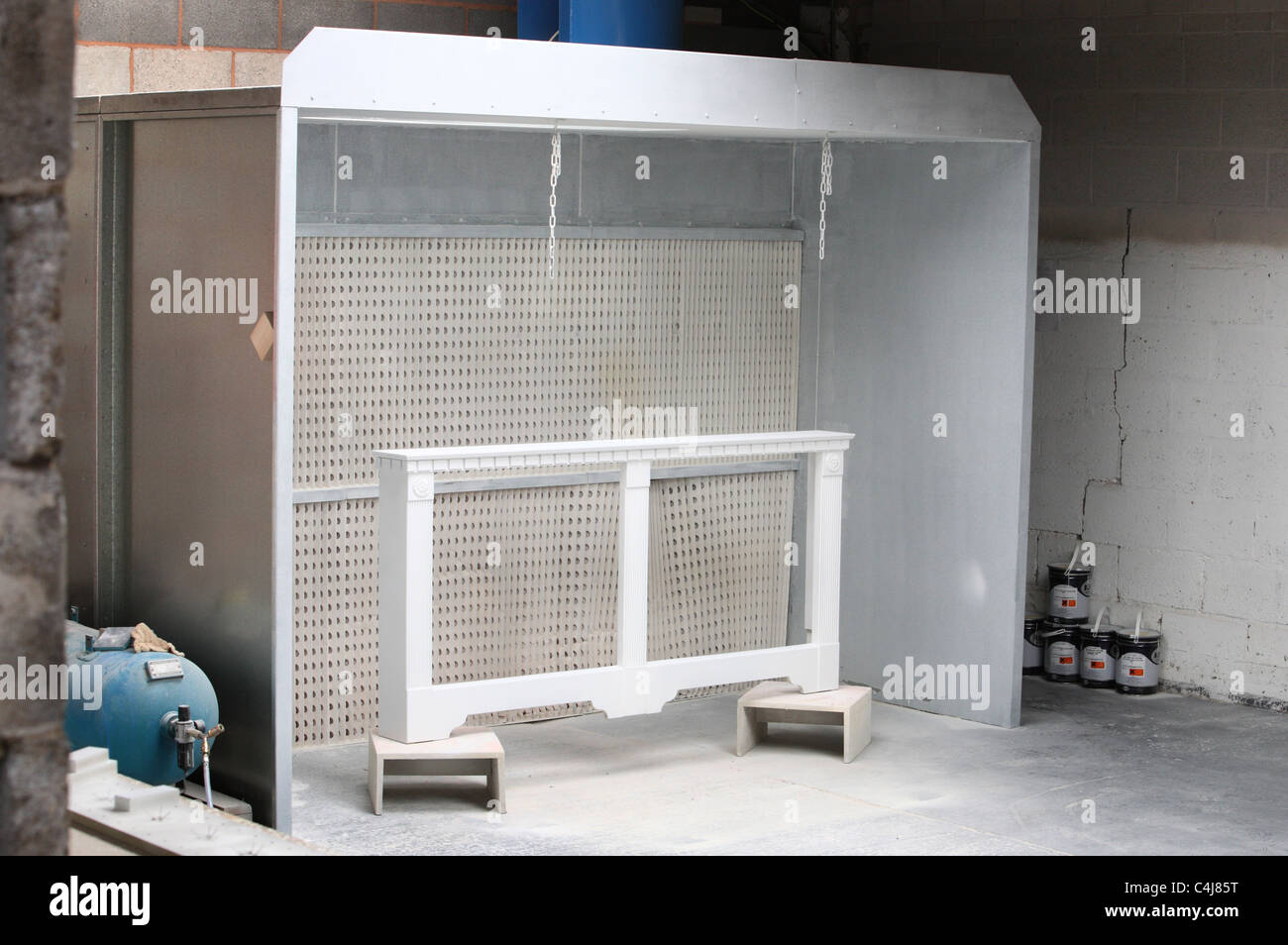 Spray paint booth in a factory Stock Photo - Alamy