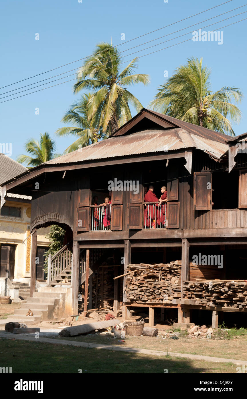 MYANMAR (BURMA) MONKS IN A BUDDHIST MONASTERY IN KATHA,, WHERE GEORGE ...