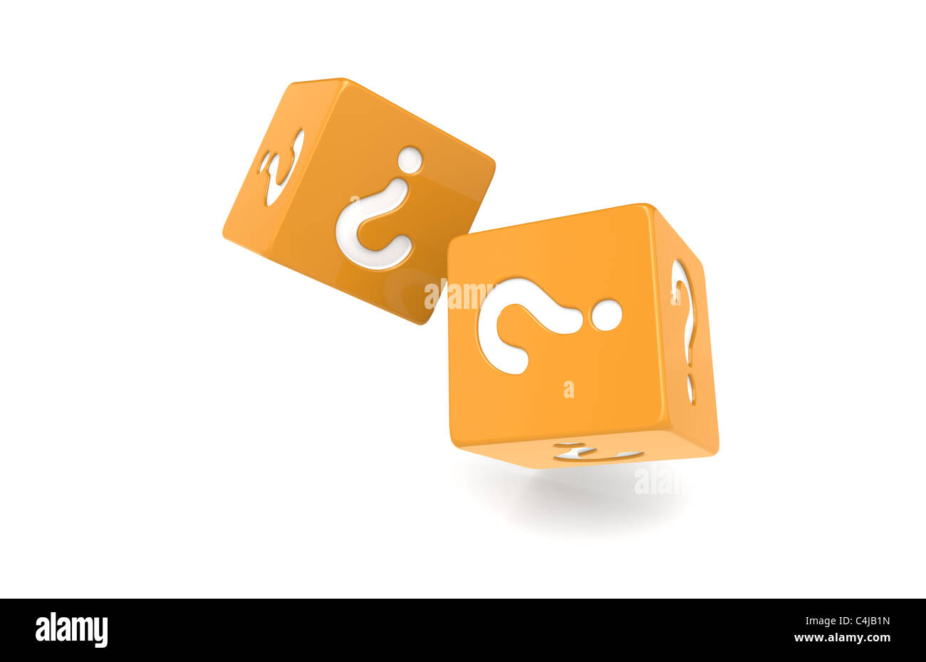 Dice with Question Mark. Orange Stock Photo - Alamy