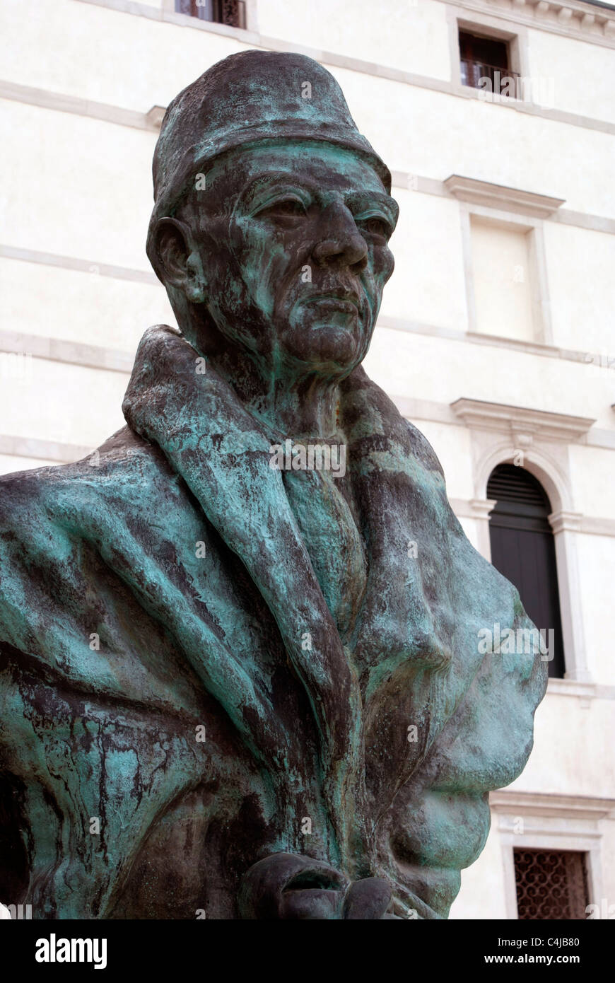 Bronze statue of a Venetian Doge in the Dorsoduro district of Venice ...