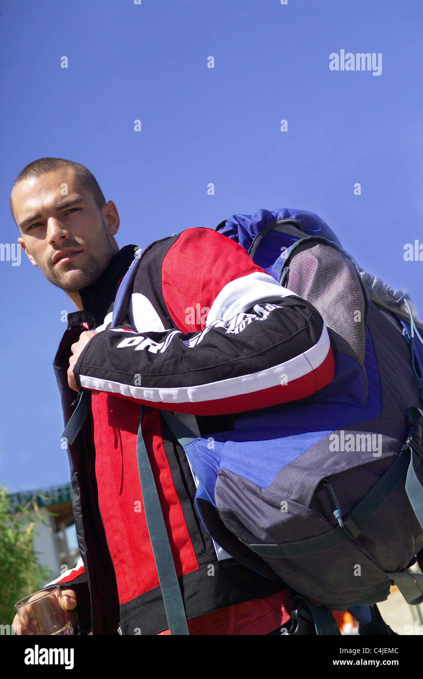 man with backpack Stock Photo - Alamy