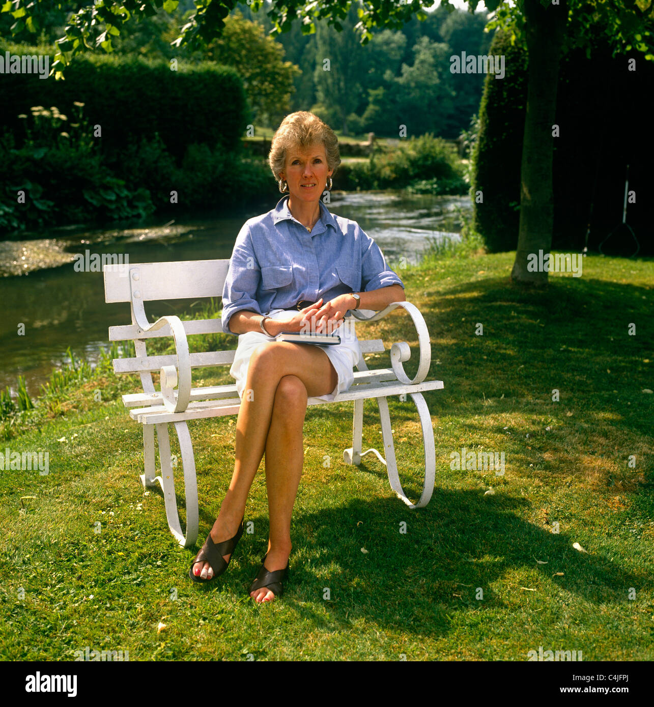 Joanna Trollope at home in Gloucestershire 1989 Stock Photo - Alamy