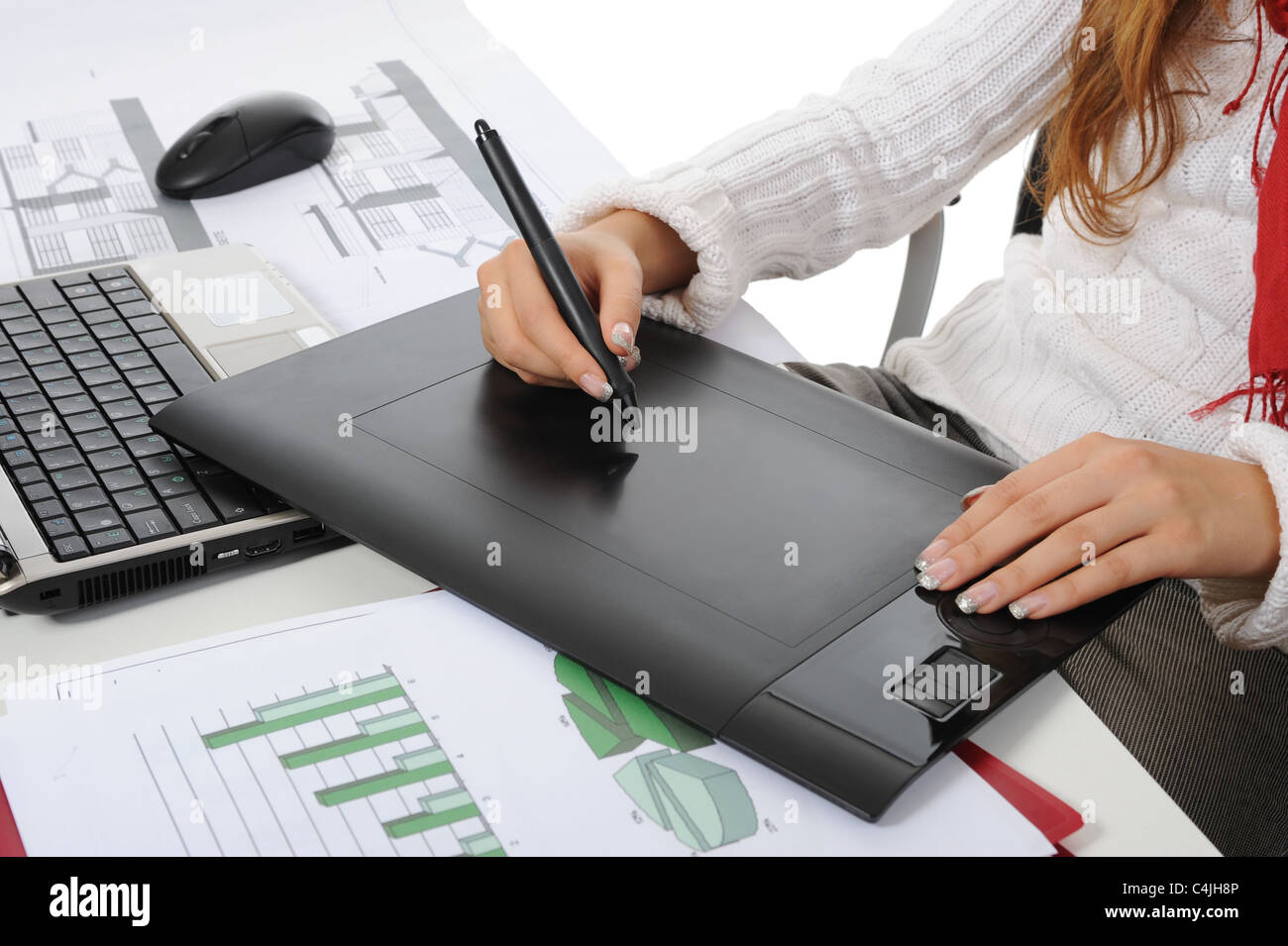 hand on graphic tablet Stock Photo - Alamy