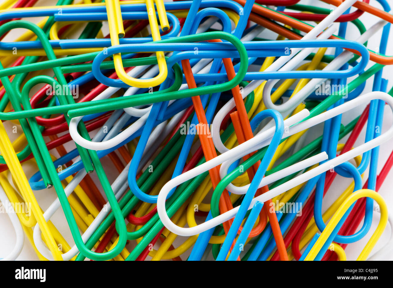Close up of many colourful paper clips Stock Photo - Alamy