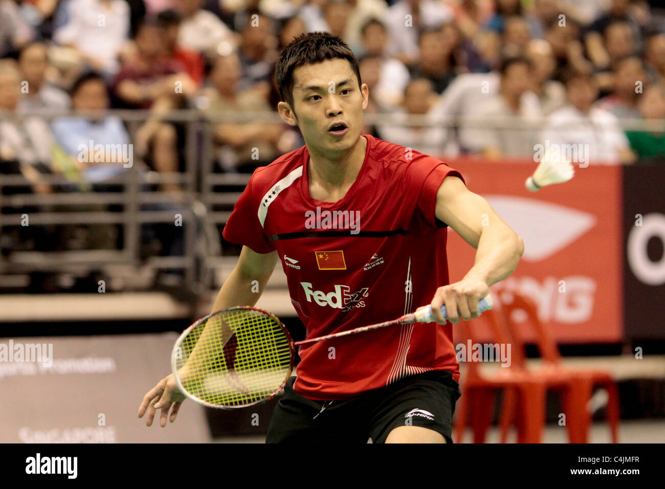 Lin Dan of China during his Men's Singes Quarter-finals match of the Li ...