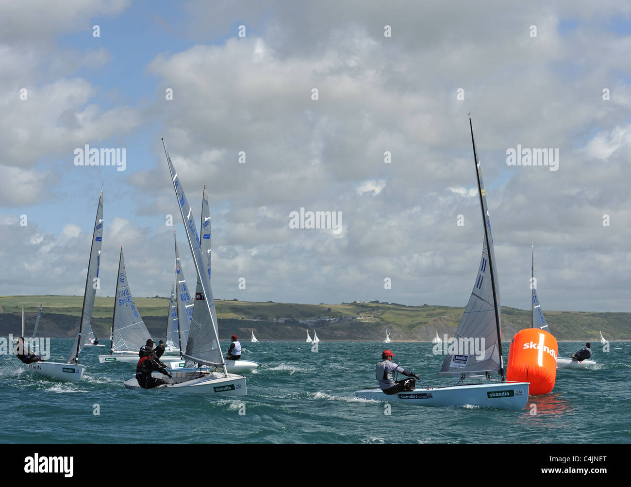 London 2012 Olympic Games Sailing Venue, Finn class yachts in action ...