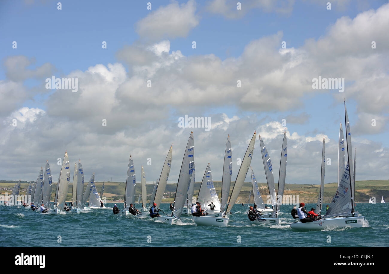 London 2012 Olympic Games Sailing Venue, Finn class yachts in action ...