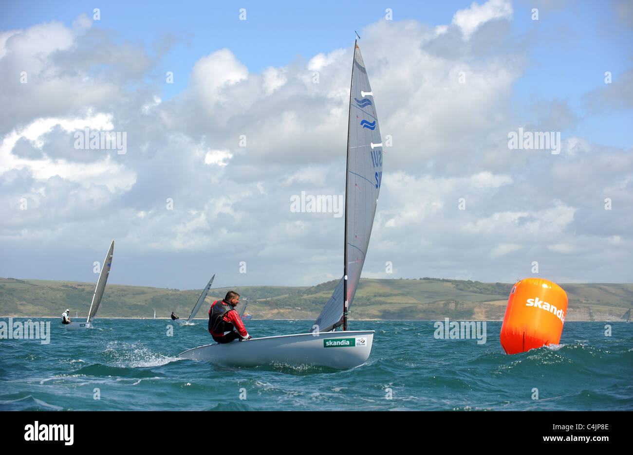 London 2012 Olympic Games Sailing Venue, Finn class yachts in action ...