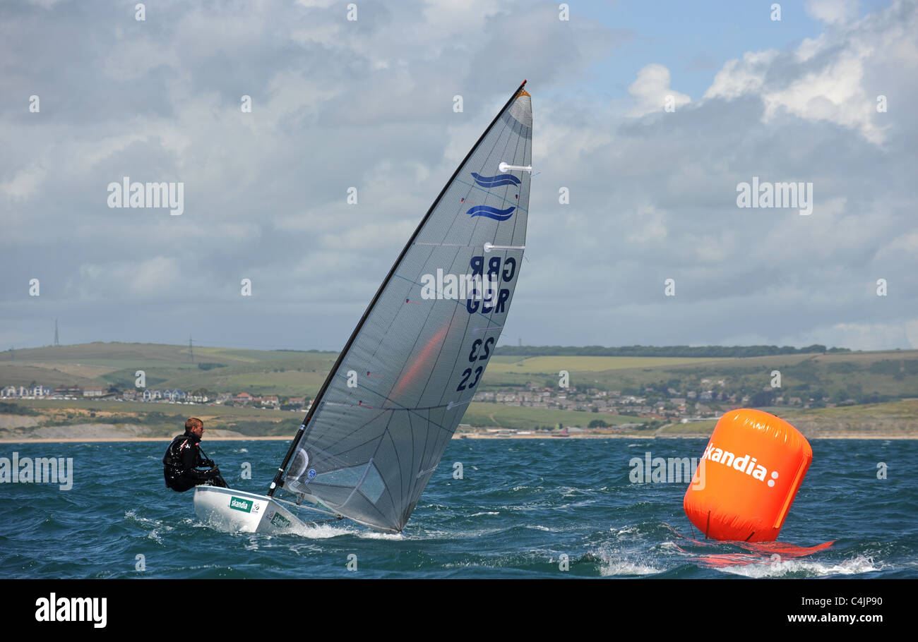 London 2012 Olympic Games Sailing Venue, Finn class yachts in action ...