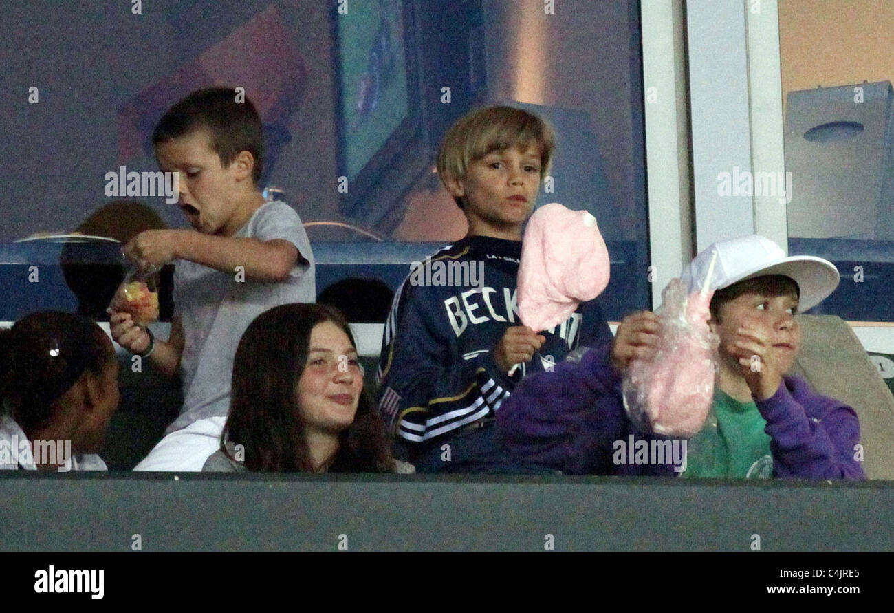CRUZ BECKHAM ROMEO BECKHAM BROOKLYN BECKHAM BECKHAMS AT LA GALAXY GAME ...
