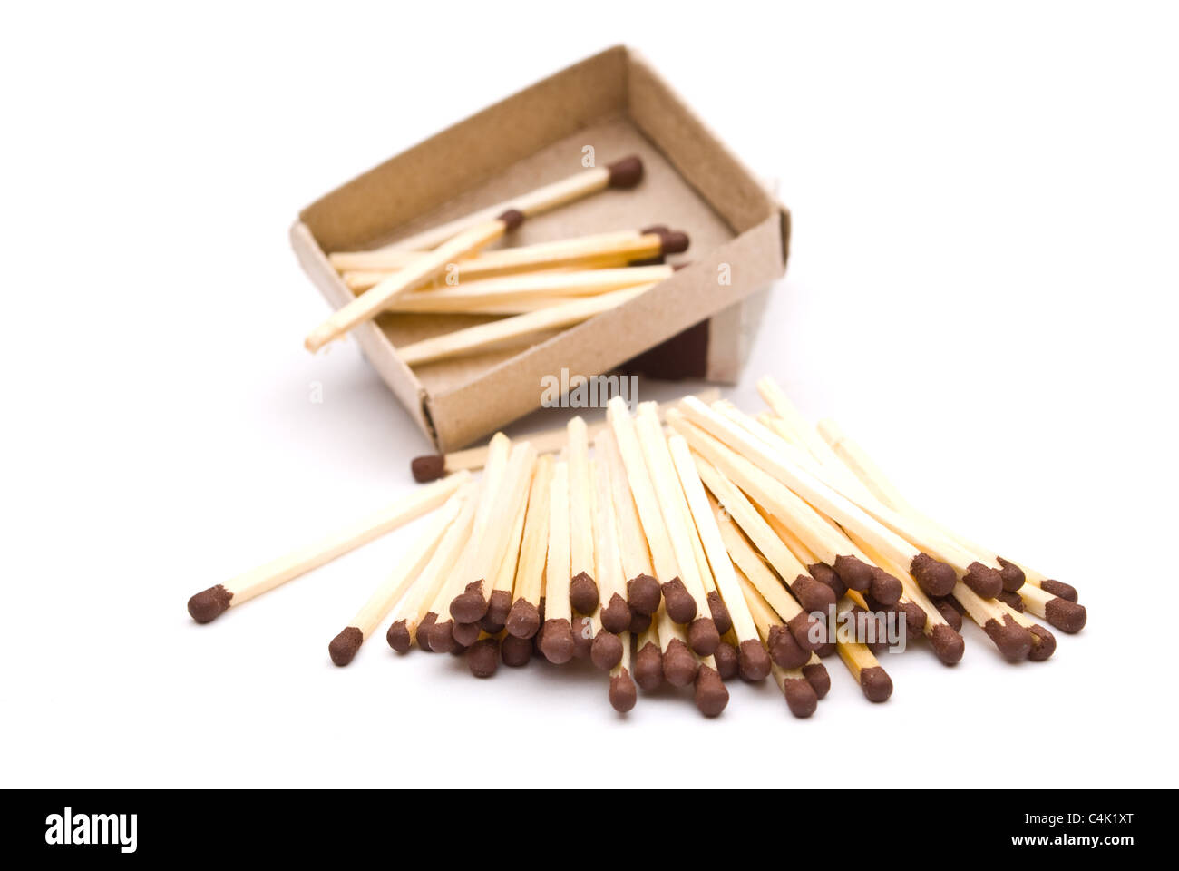The match box and matches isolated on white background Stock Photo - Alamy