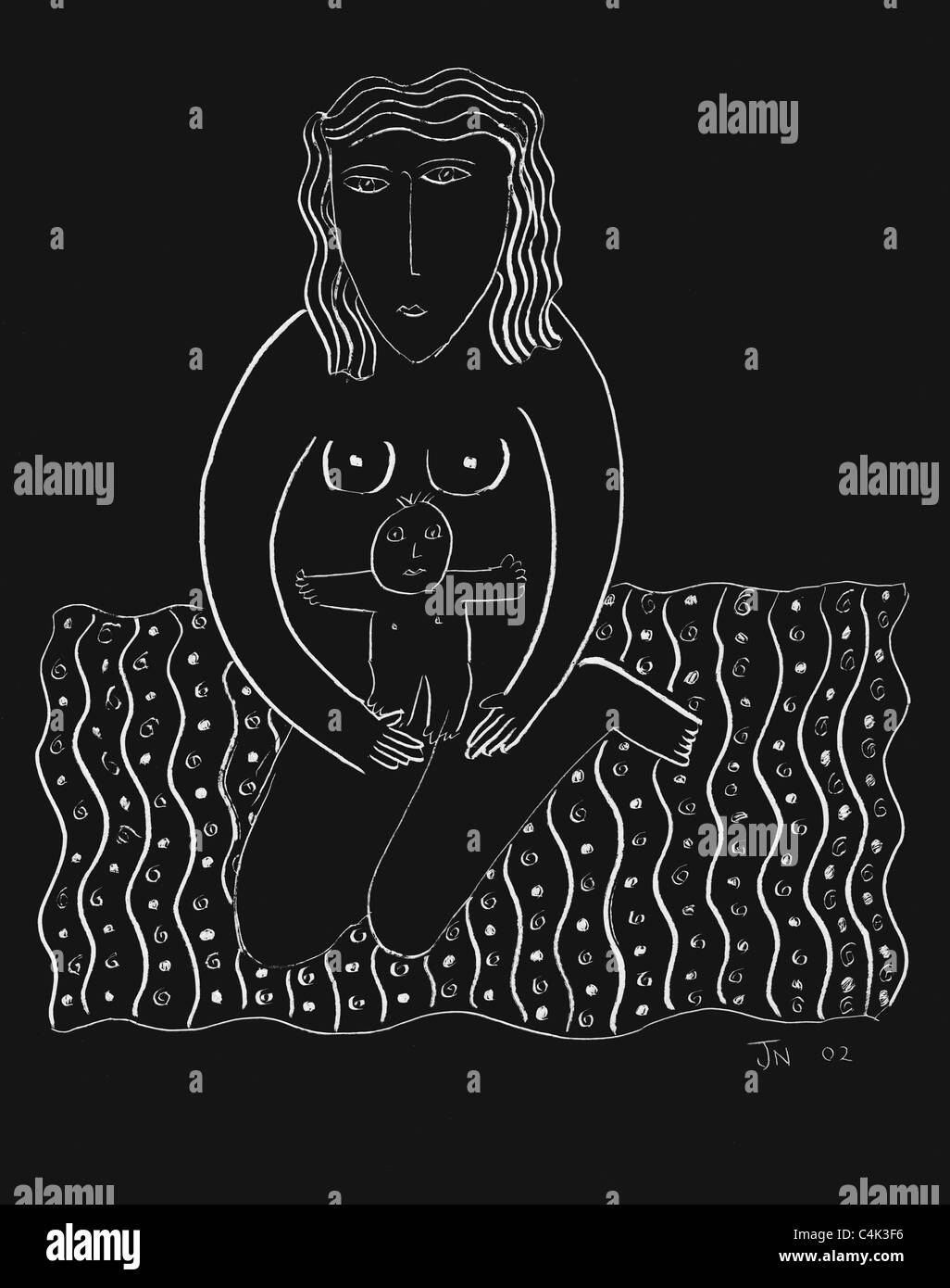 Family line art Black and White Stock Photos & Images - Alamy