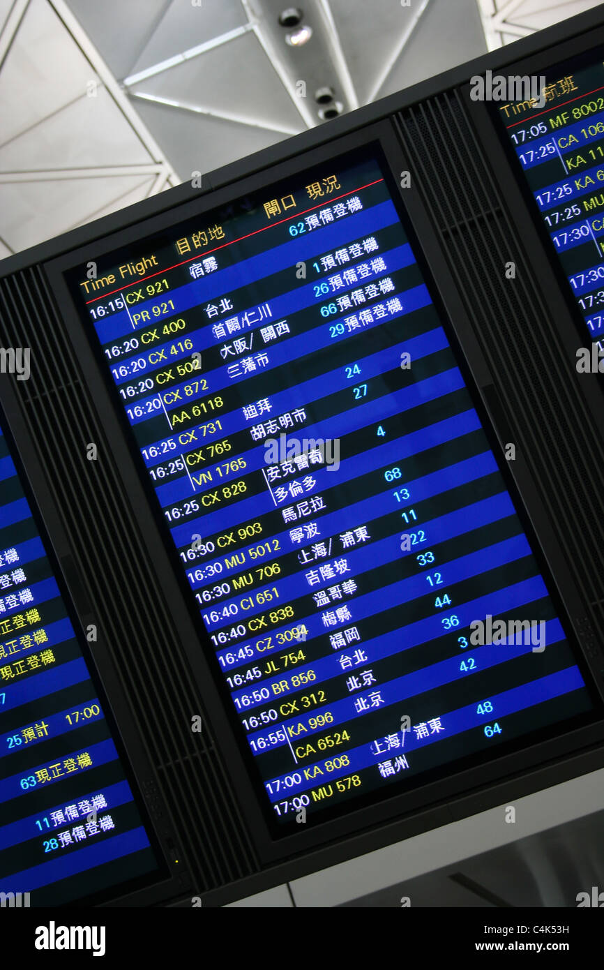 Departures board sign departure information screen Stock Photo - Alamy