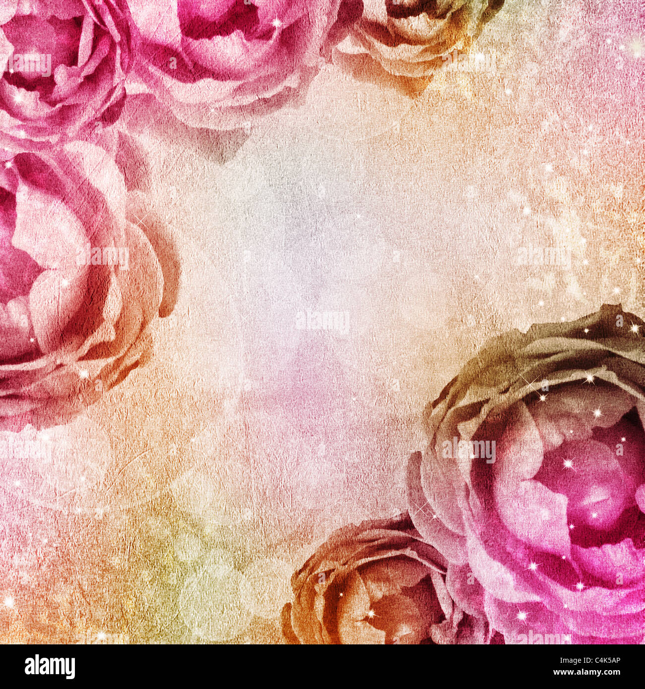 Pink paper wedding background with roses Stock Photo - Alamy