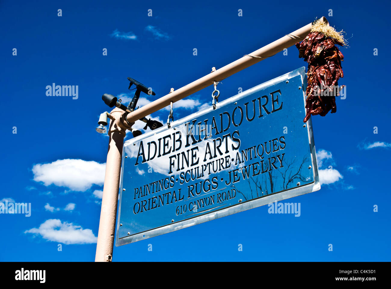 The sign at Adieb Khadoure Fine Arts on Canyon Road was created by one ...