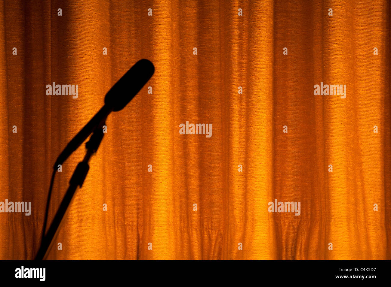 Yellow Stage Curtain for background Stock Photo - Alamy