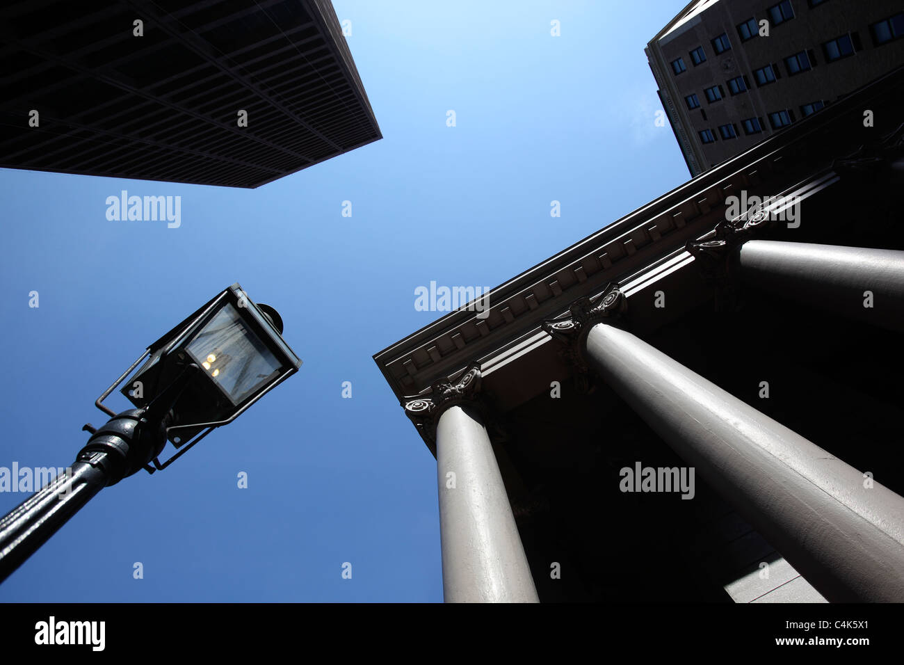 A as lamp and columns on Kings Chapel, Boston, Massachusetts Stock ...