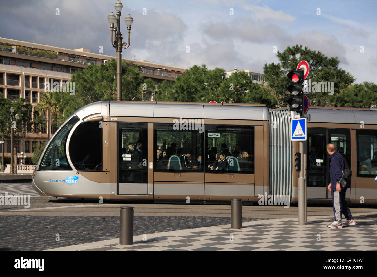 Metro tram Place Masséna Nice France Stock Photo - Alamy