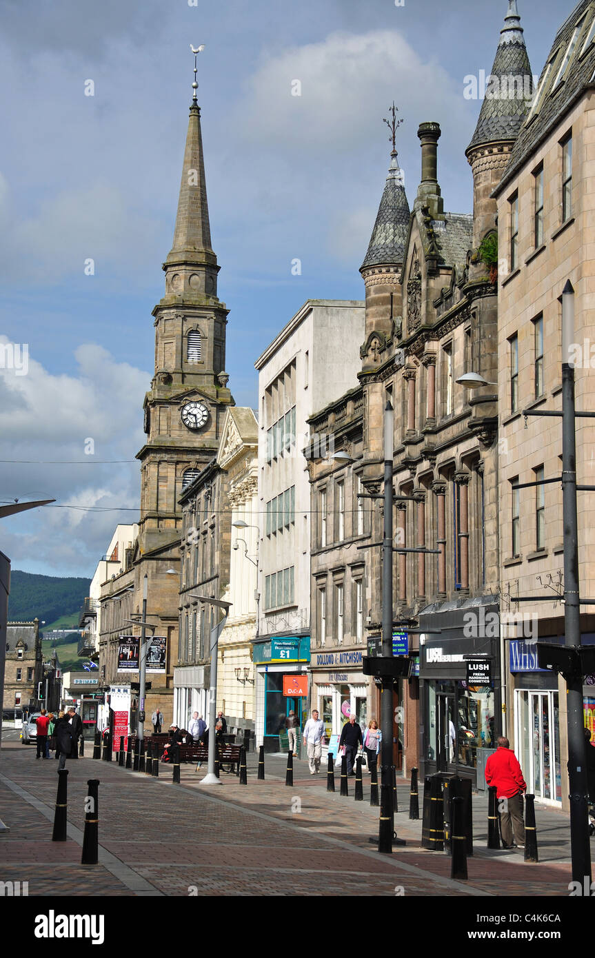 Bridge Street and High Street showing Tollbooth Steeple, Inverness ...