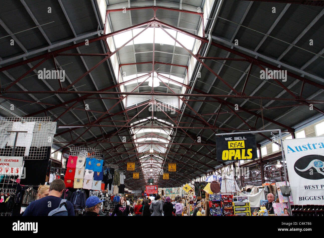 Interior of Queen Victoria Market in Melbourne, Australia Stock Photo ...