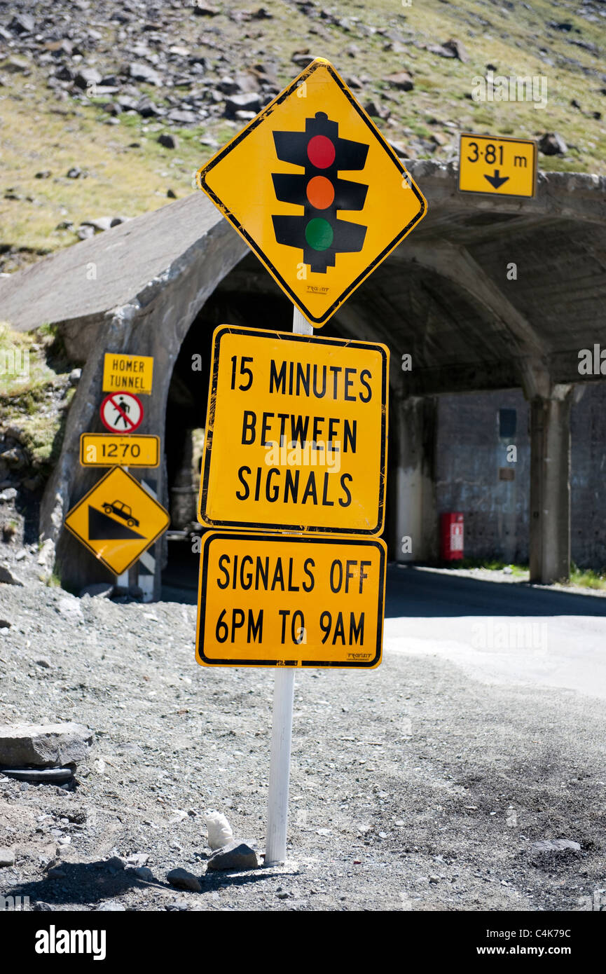 Tunnel with warning sign hi-res stock photography and images - Alamy