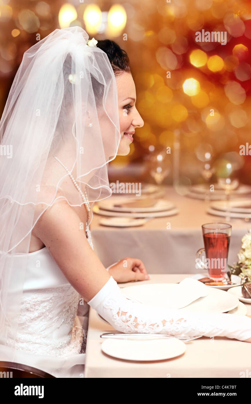 smiling bride ,focus on a eyes Stock Photo - Alamy