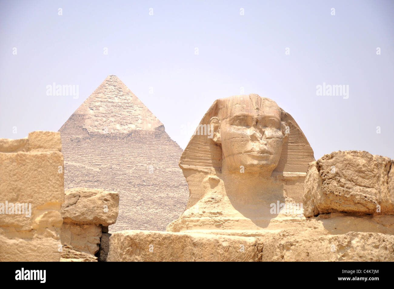 Landscape of the famous Sphinx and Pyramid Giza in Cairo,Egypt Stock ...