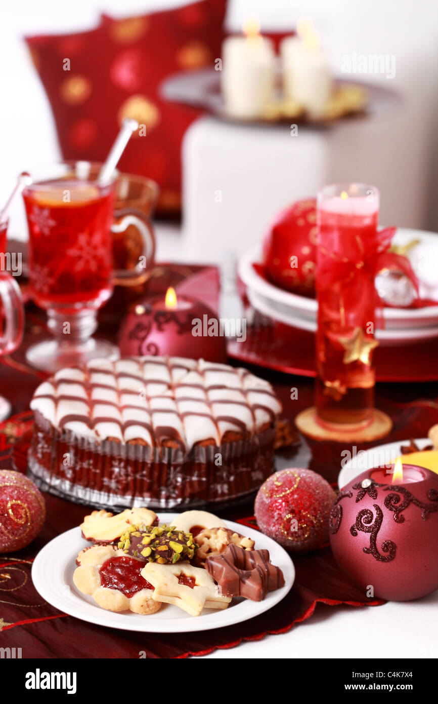 Christmas cookies with marchpane cake and wine punch for Christmas ...