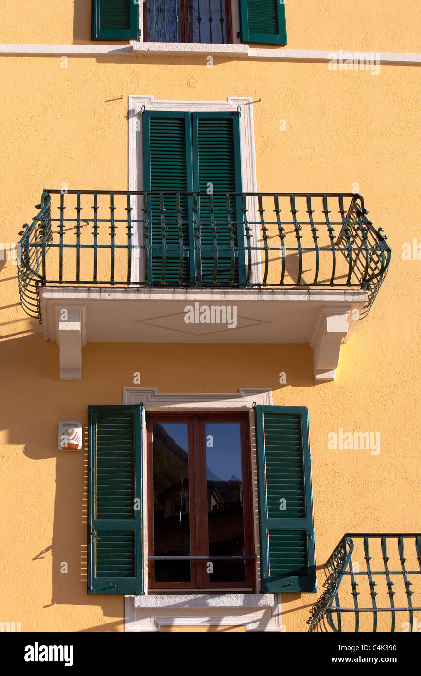 Balconies Argegno Lake Como Italy Stock Photo - Alamy