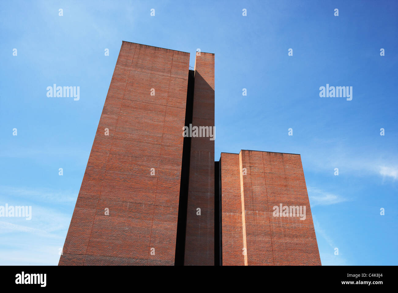 Architecture buildings tall facade view england brick windowless tower ...
