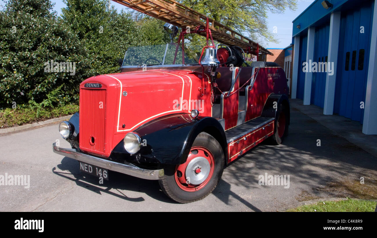 Classic Dennis fire engine in Sandbach Cheshire UK Stock Photo - Alamy