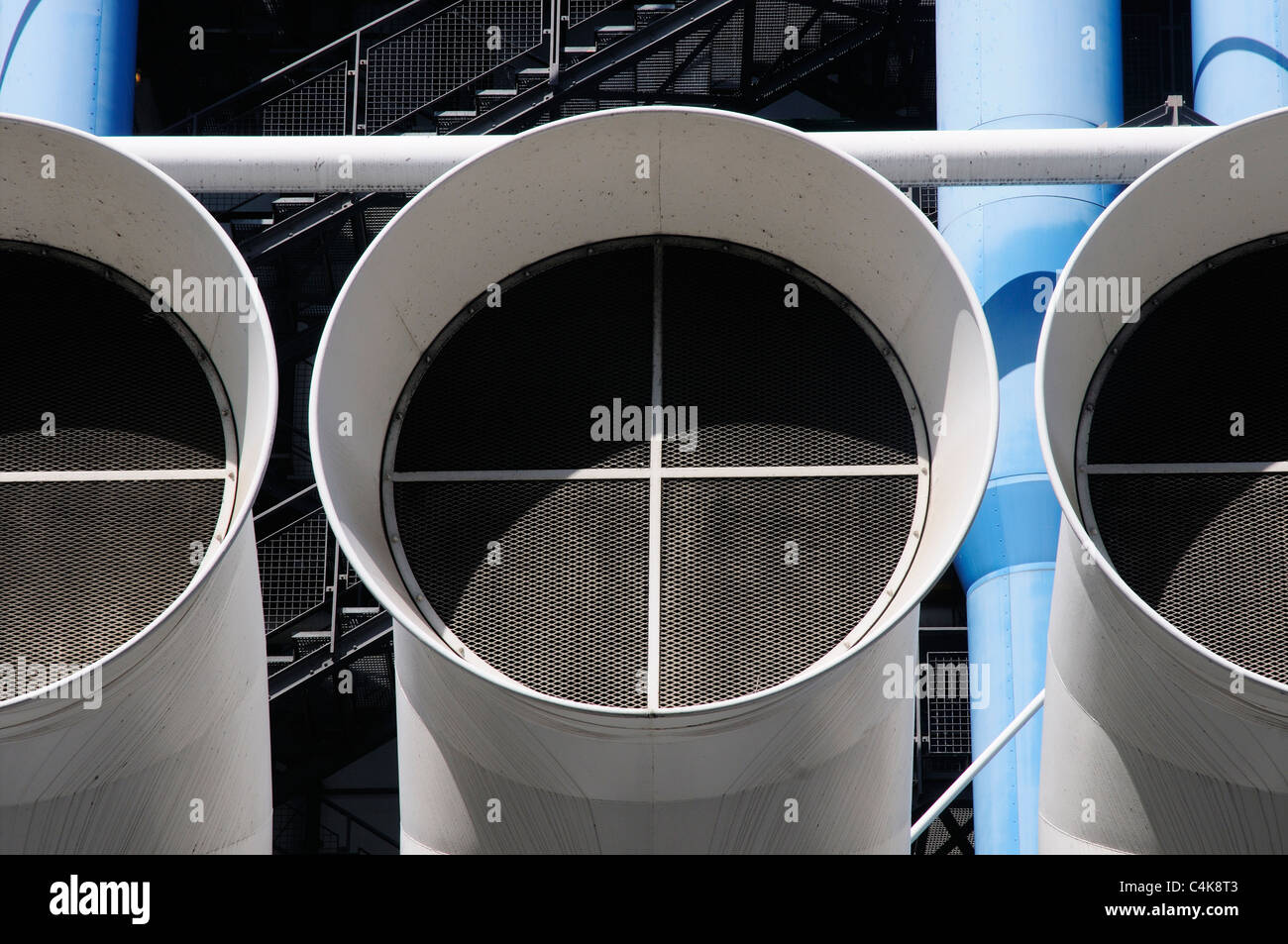 Ducts and pipes on the outside of the Pompidou Centre in Paris Stock ...