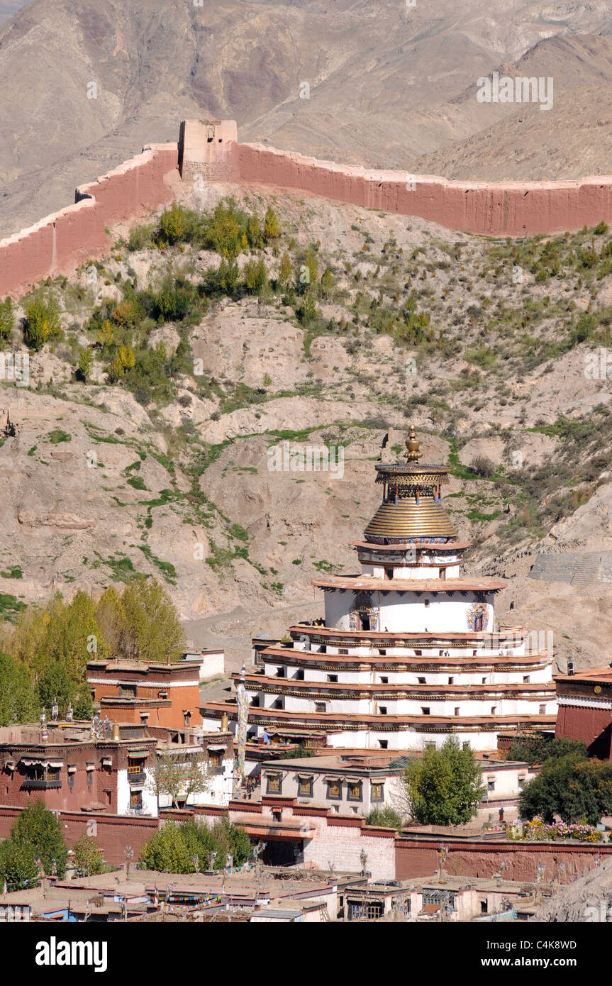 Landscape of a famous ancient lamasery at the foot of mountains in ...