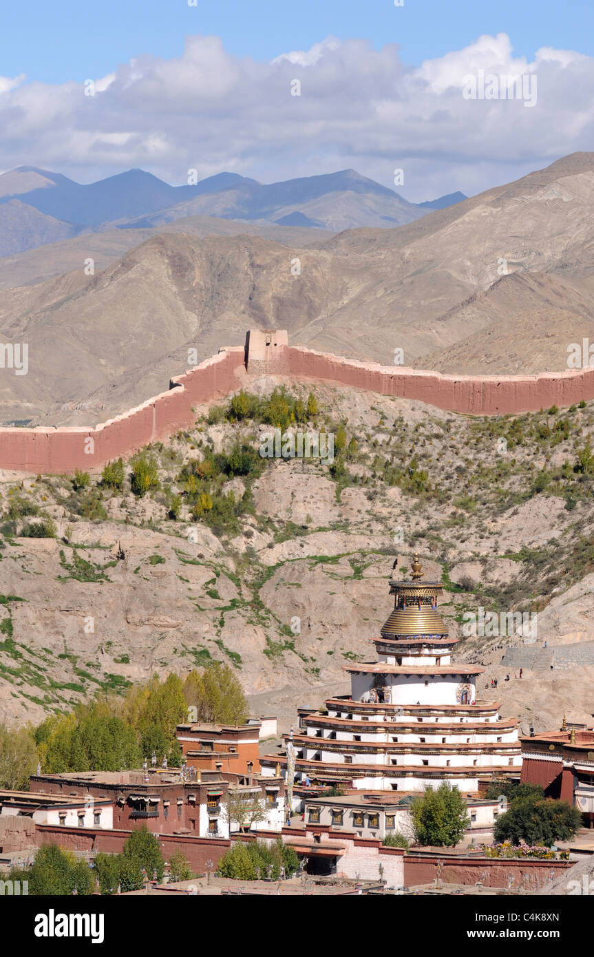 Landscape of a famous ancient lamasery at the foot of mountains in ...
