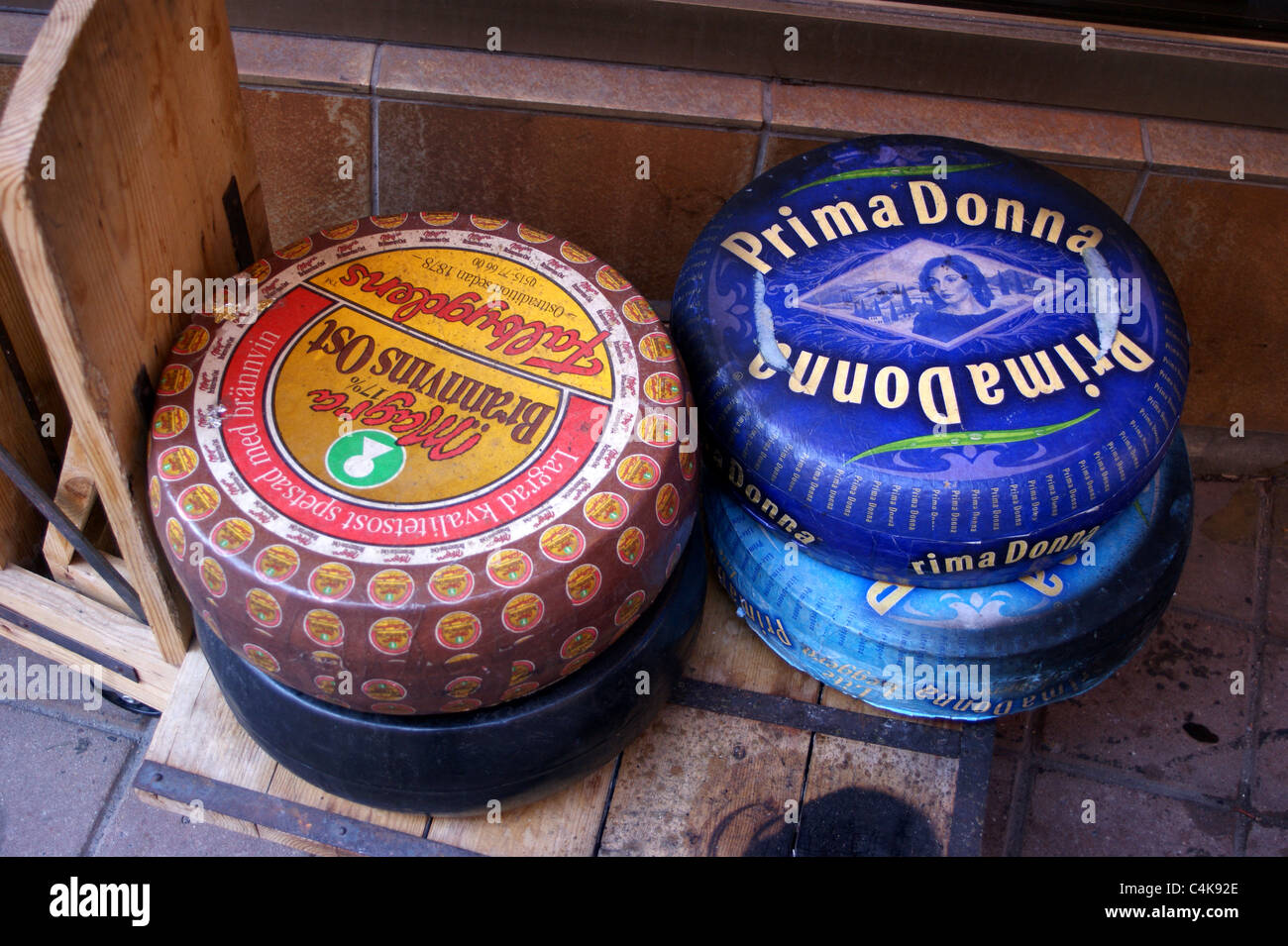 Swedish cheese wheels, Helsingborg, Sweden Stock Photo - Alamy