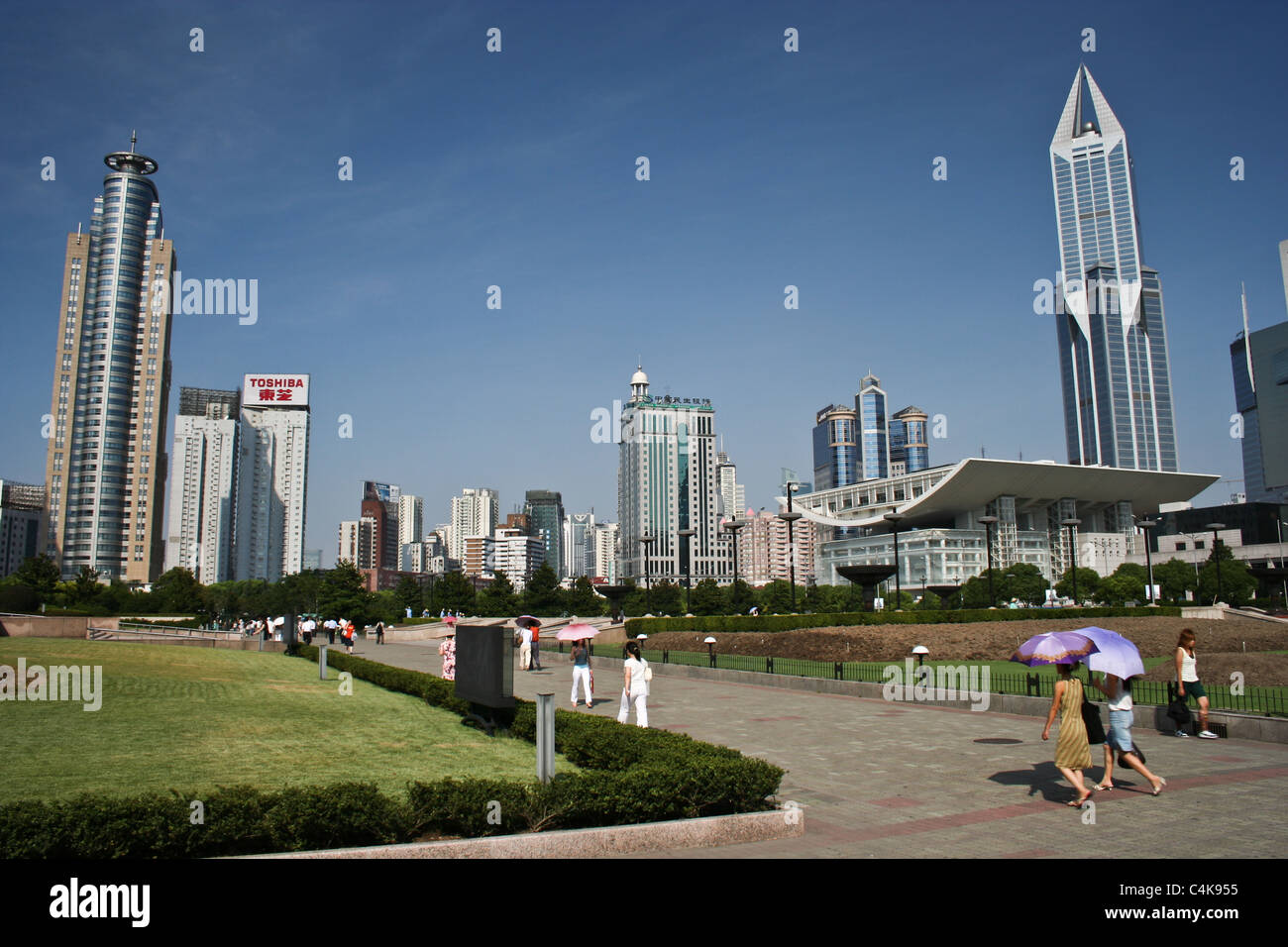 Peoples park shanghai skyl;ine china Stock Photo - Alamy