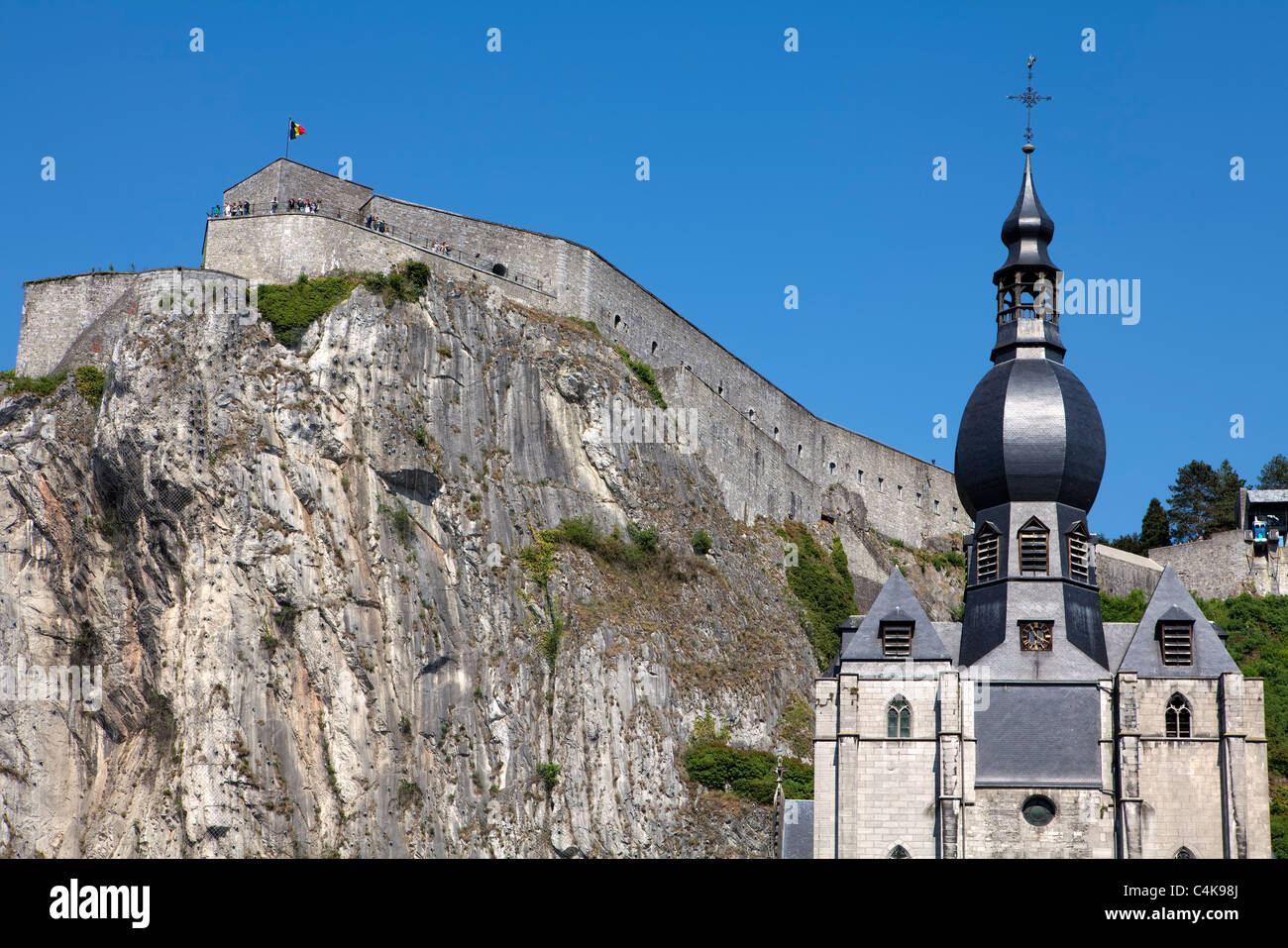 Collegiate Church of Notre-Dame and Citadel, Dinant on the Meuse river ...