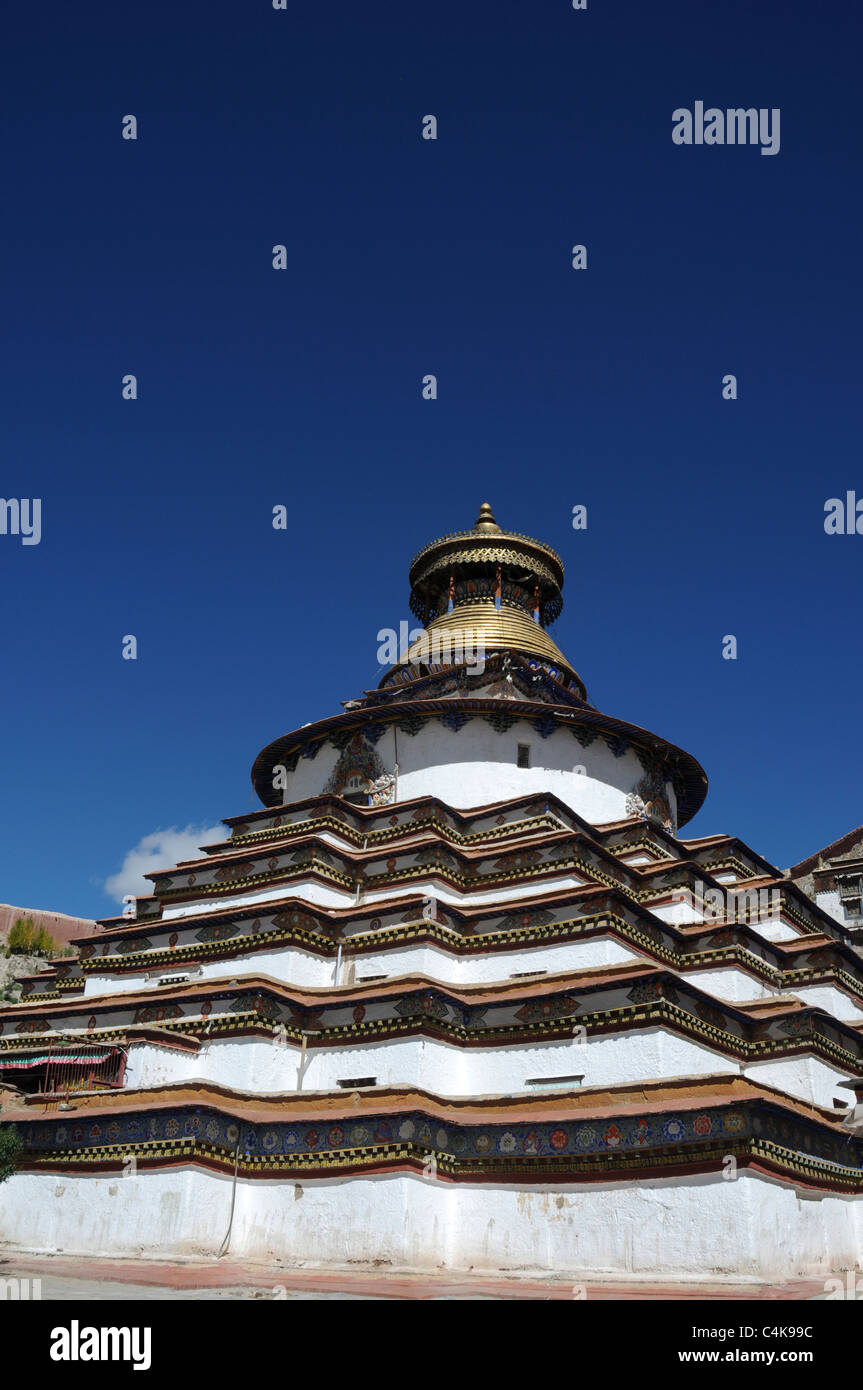 The Kumbum in Gyantse,Tibet. The Kumbum is a multi-storied aggregate of ...