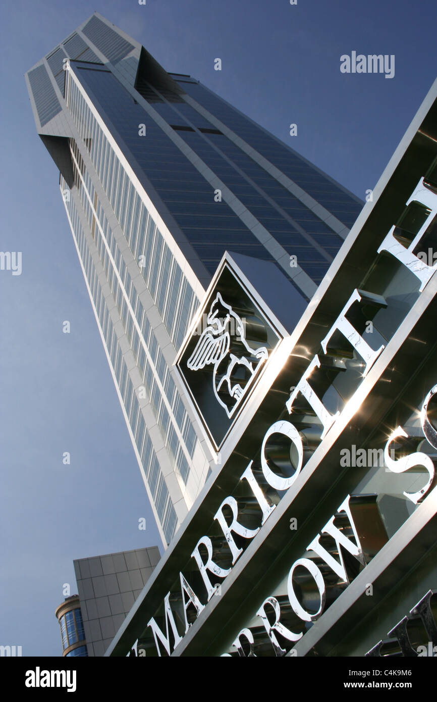 Marriott Hotel Tomorrow Square logo sign shanghai Stock Photo - Alamy