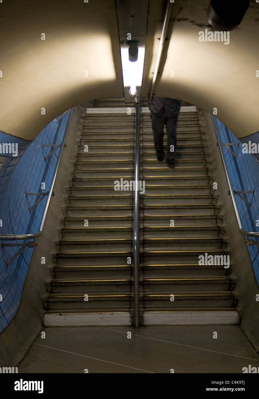 Man descending Underground Steps Stock Photo - Alamy