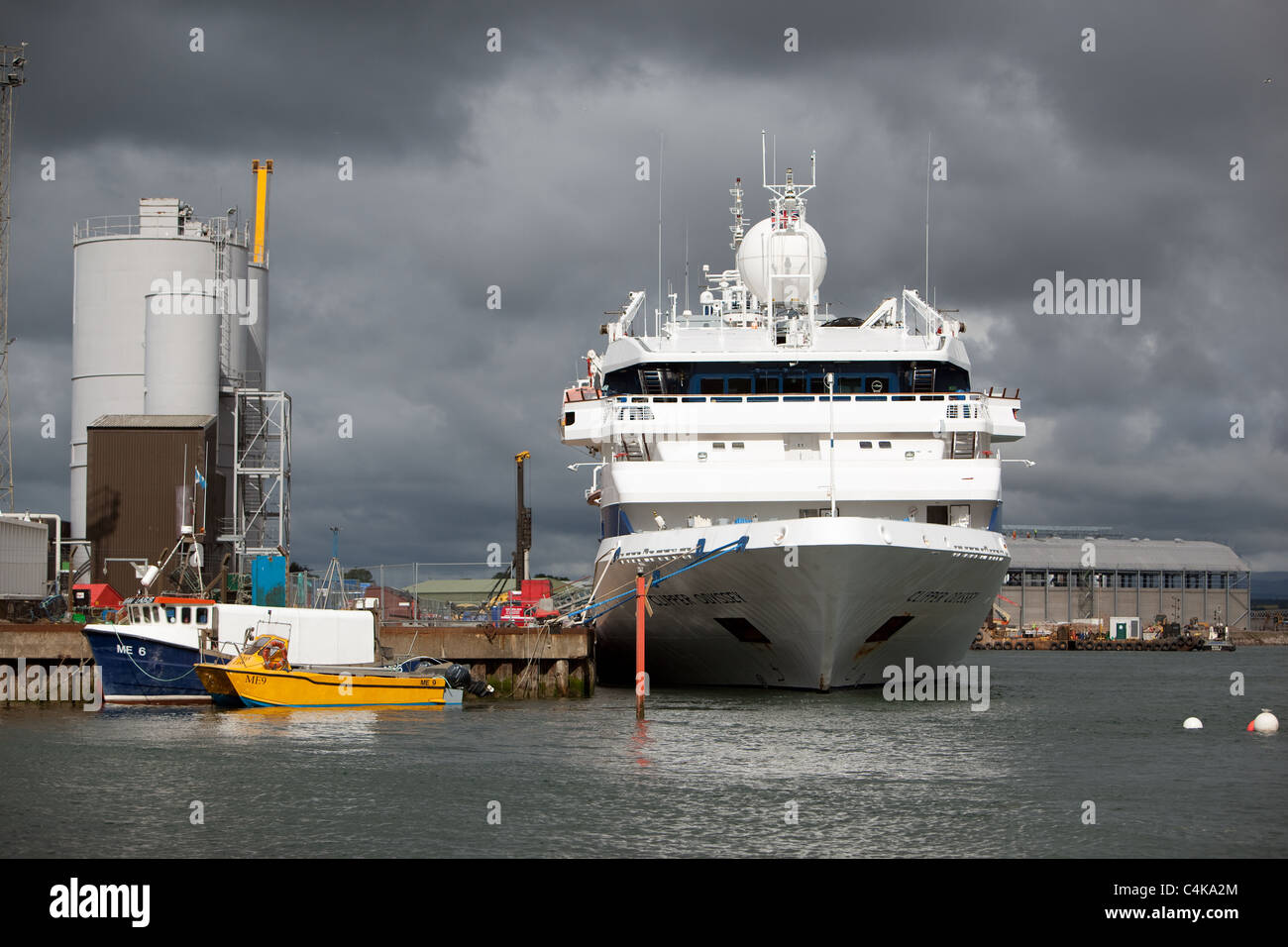 Passenger ship "Clipper Odyssey" alongside Montrose Harbour.Angus ...