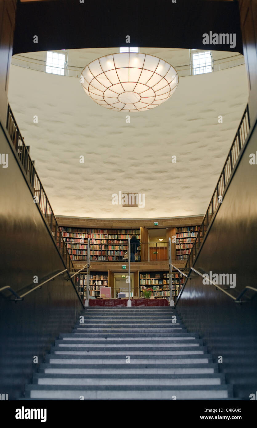 Entrance to famous Stockholm public library with staircase Stock Photo ...