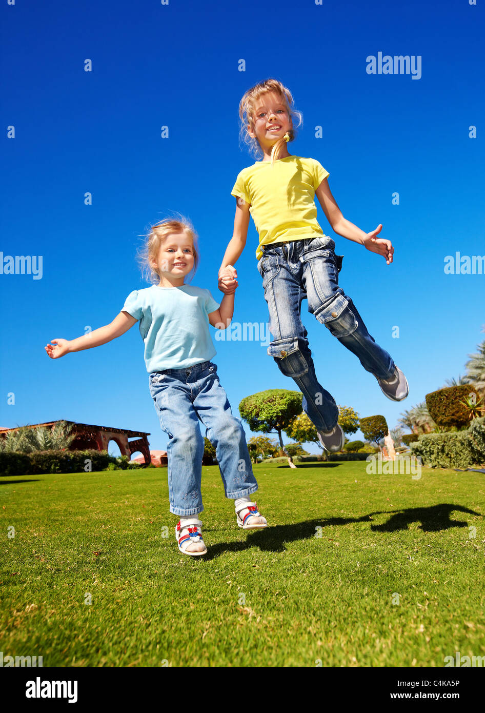 Children playing in park. Outdoor Stock Photo - Alamy