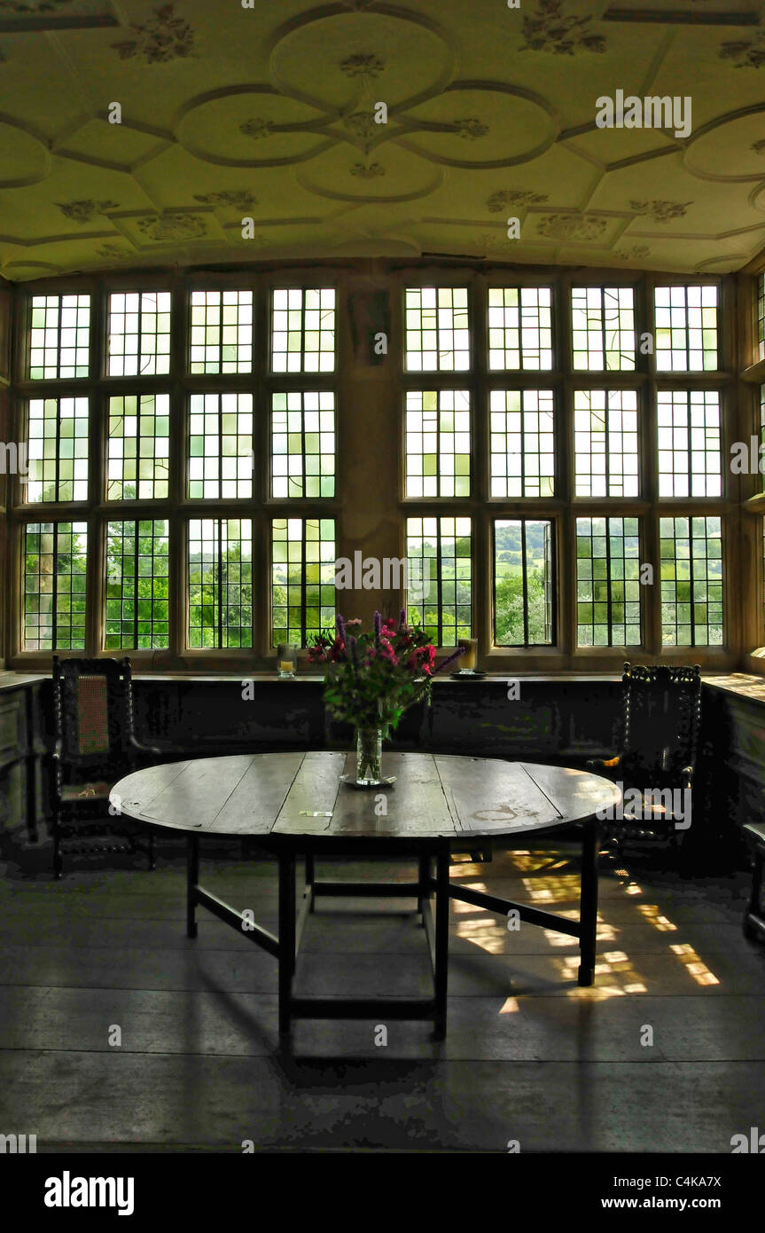 Portrait image of the interior of Haddon Hall near Bakewell in ...