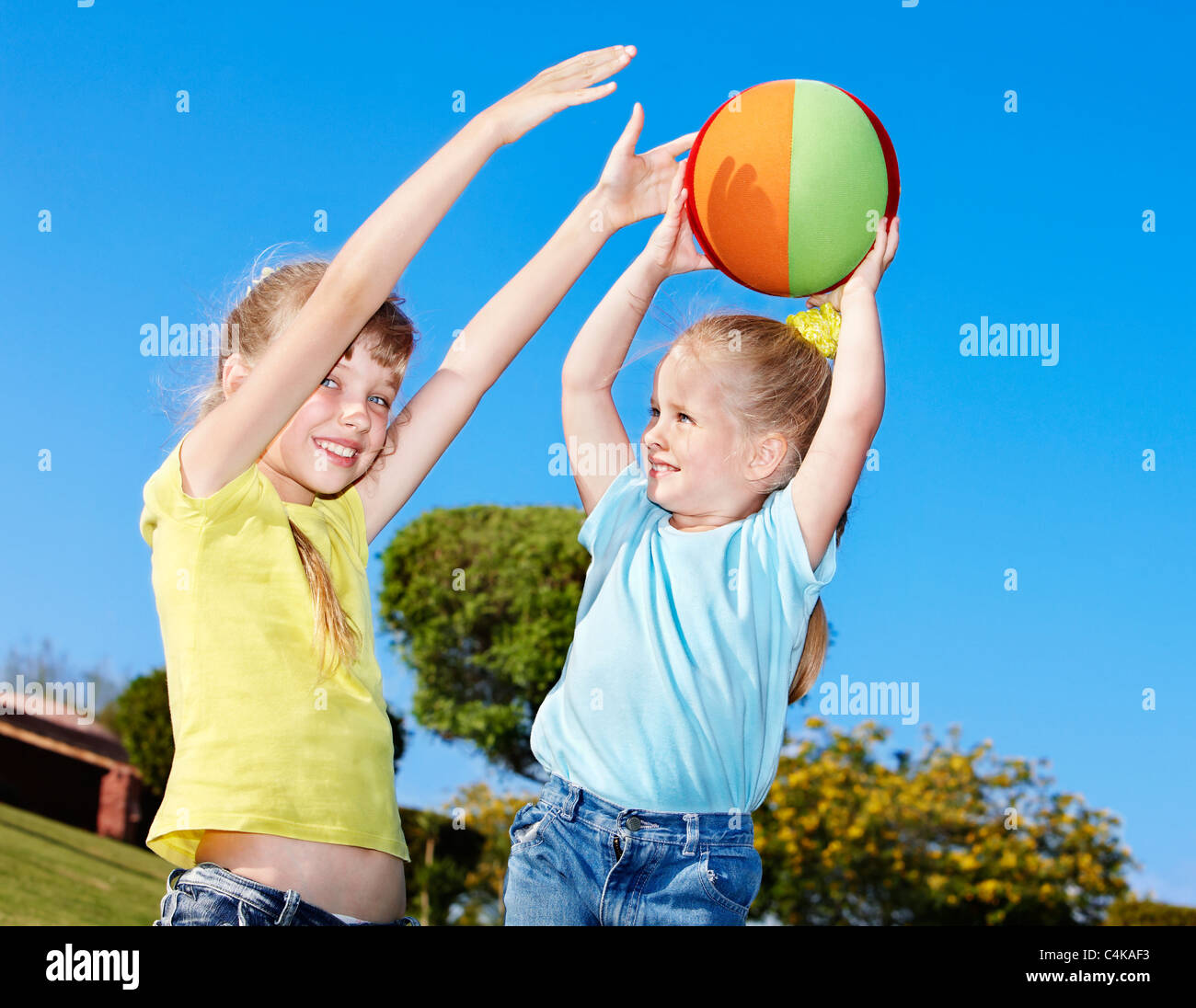 Children playing in park. Summer outdoor Stock Photo - Alamy