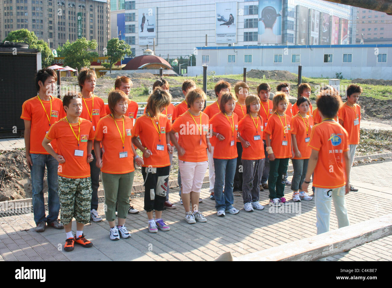 children volunteers chinese teenager helpers shanghai Stock Photo - Alamy