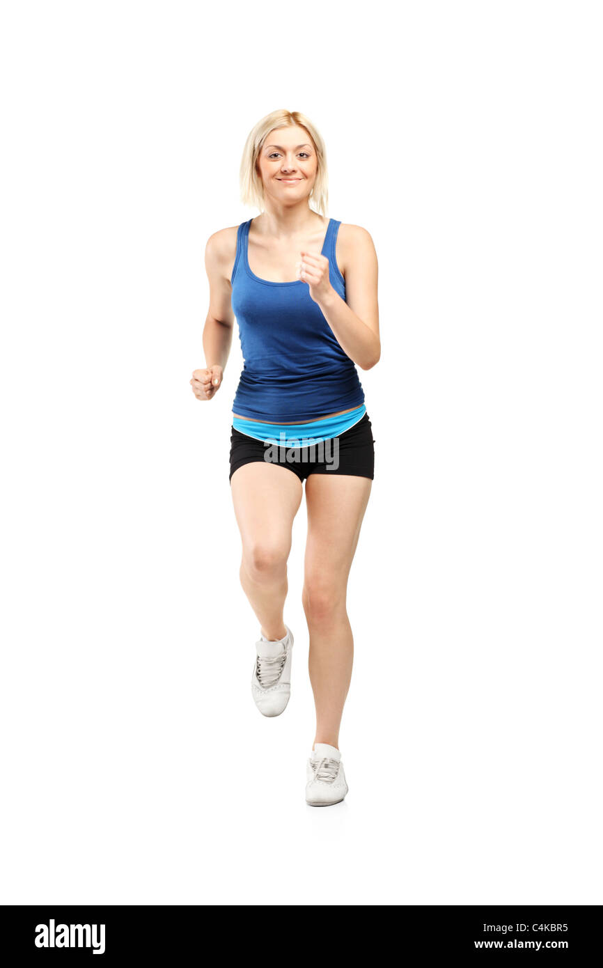 Full length portrait of a female runner Stock Photo - Alamy